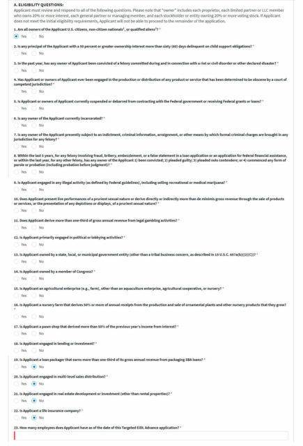 How to Fill Out the Targeted EIDL Advance Grant Application Step by ...