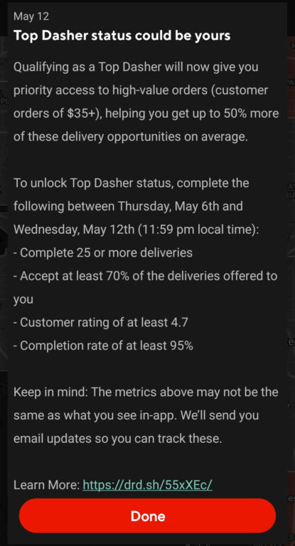 Doordash Top Dasher Requirements, How it Works, What it Means