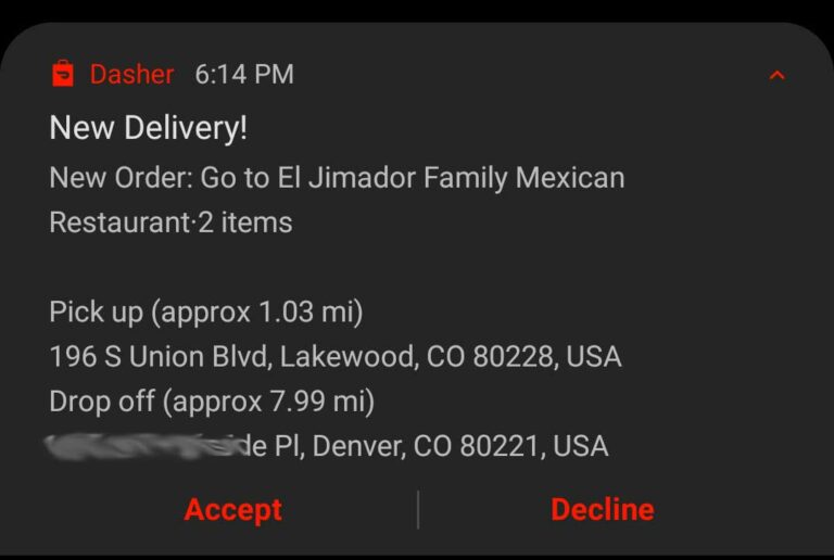 Accepting and Declining Doordash Orders: Does Acceptance Rate Matter?